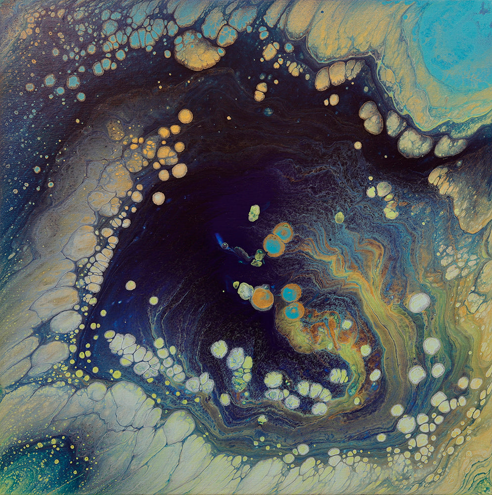No.54 / Acrylic Pour Painting / Jane Yates – Post Road Art Center