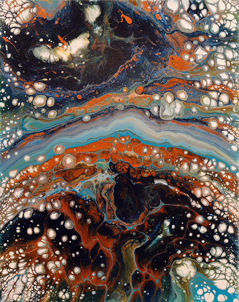 No.64 / Acrylic Pour Painting / Jane Yates – Post Road Art Center
